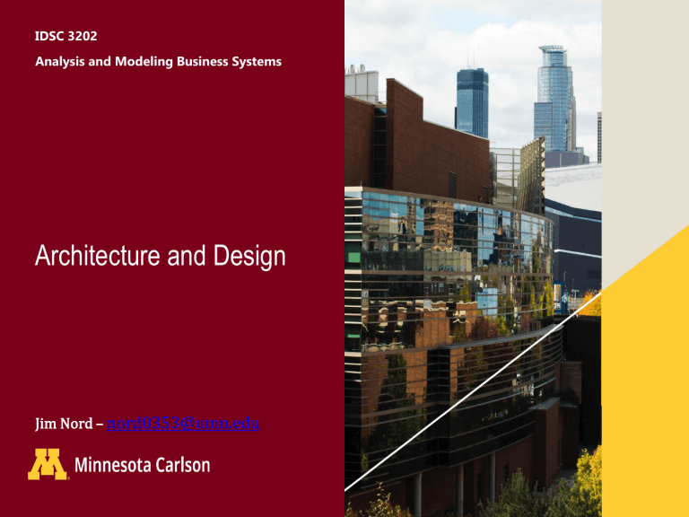 IDSC 3202: Architecture and Design in Business Systems