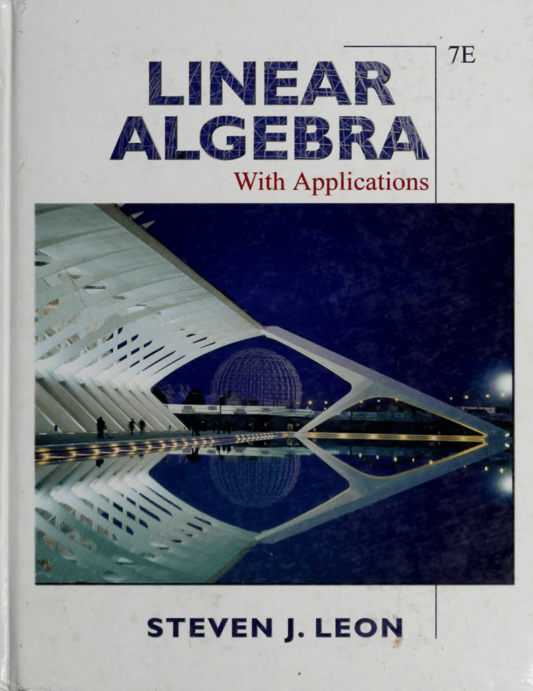 Linear Algebra With Applications 7th Edition Textbook
