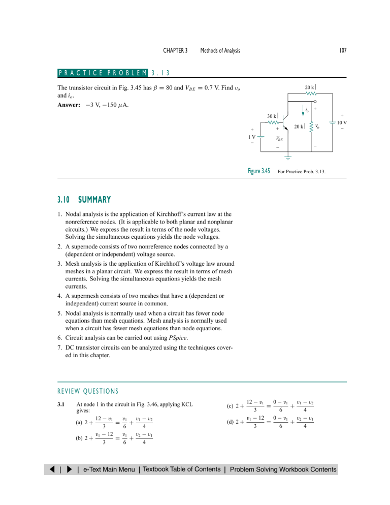 Chapter 3: Methods of Analysis - Circuit Analysis Textbook