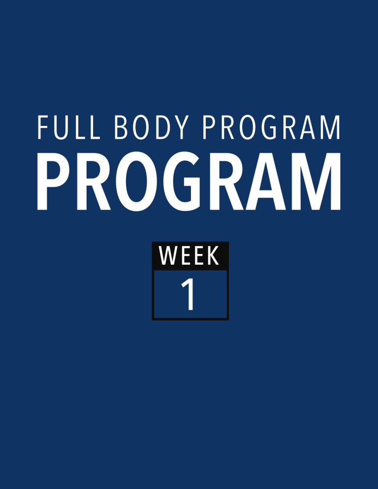Full Body Strength Training Program Week 1-8