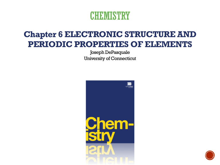Chapter 6: Electronic Structure and Periodic Properties of Elements