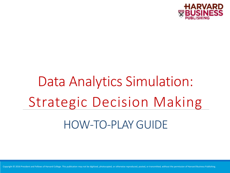 Data Analytics Simulation: Strategic Decision Making Guide