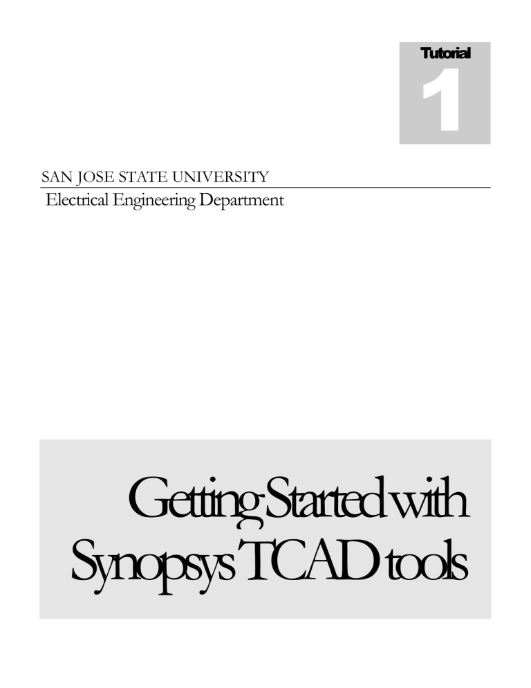 Getting Started with Synopsys TCAD Tools Tutorial