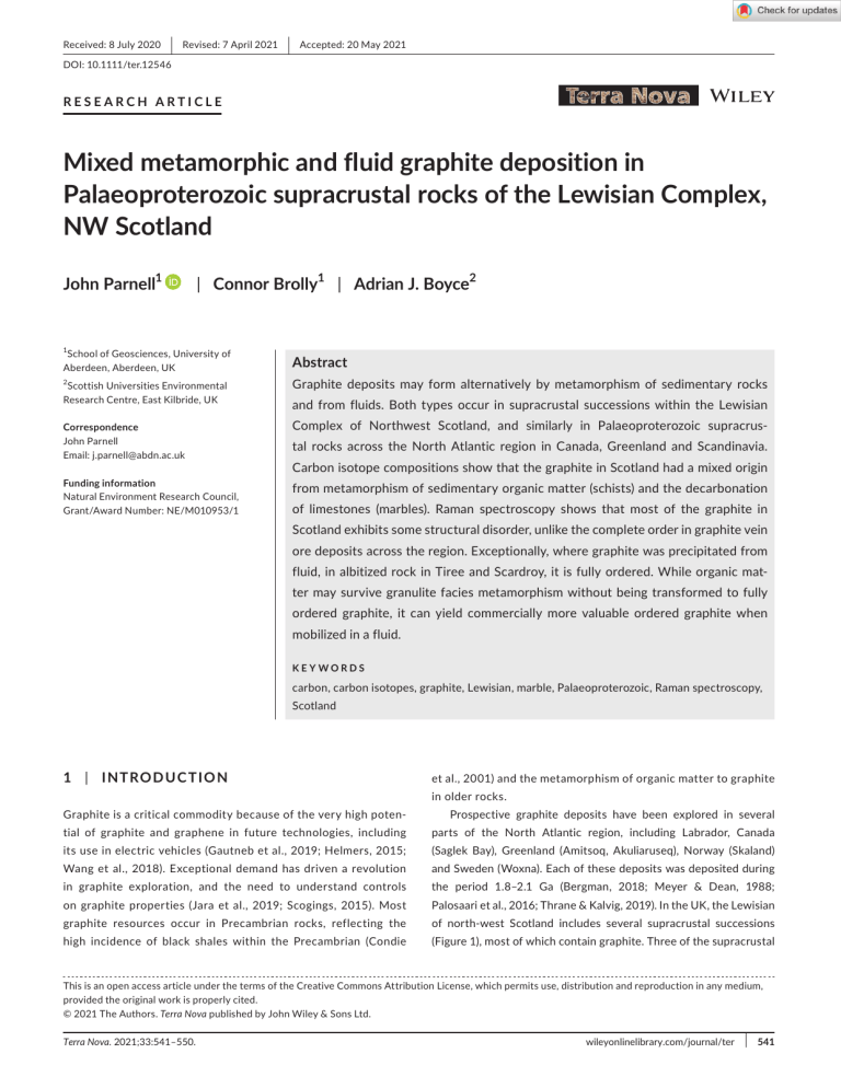 Mixed Metamorphic and Fluid Graphite Deposition in Lewisian Complex