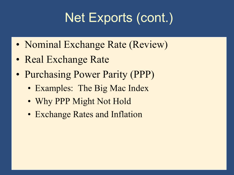 Net Exports: Exchange Rates & PPP