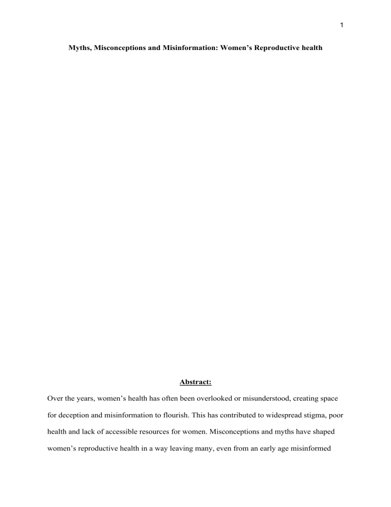 Myths, Misconceptions, and Misinformation in Women’s Reproductive Health