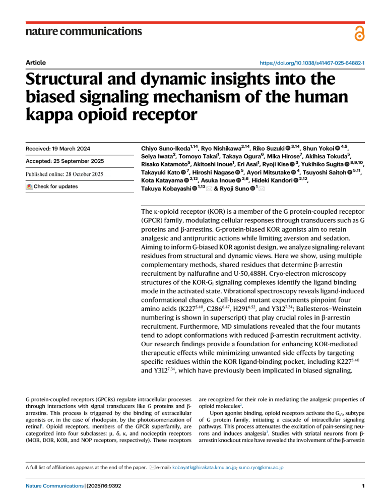 Biased Signaling Mechanism of Human Kappa Opioid Receptor
