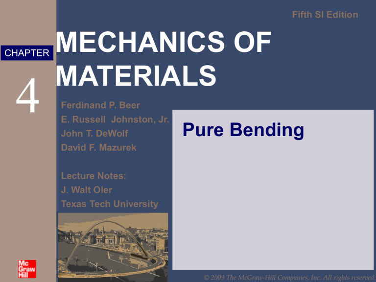 Mechanics of Materials: Pure Bending Chapter