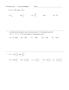 Calculus I Homework 4: Derivatives & Limits Problems