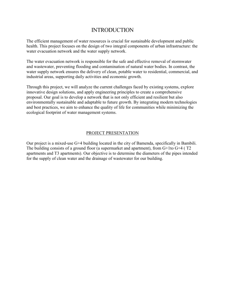 Water Supply & Evacuation Network Design for G+4 Building