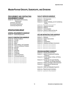 CSI MasterFormat 1995 Edition: Construction Specifications & Divisions