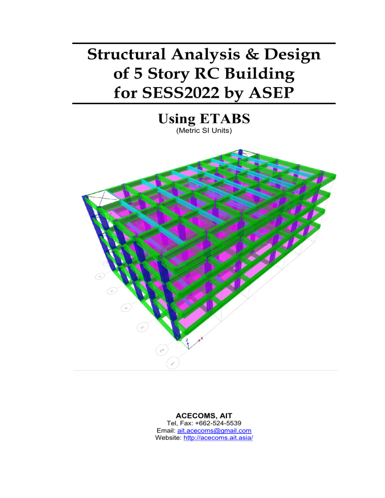Structural Analysis & Design of 5-Story RC Building Using ETABS Tutorial
