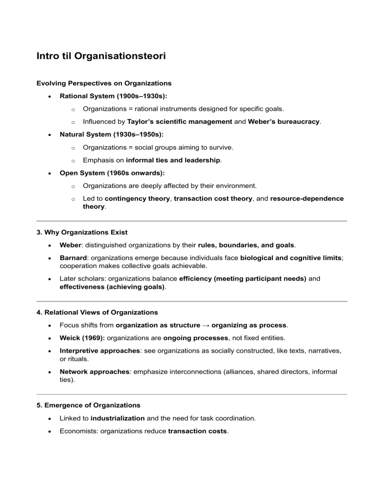 Introduction to Organization Theory: Key Concepts & Theories