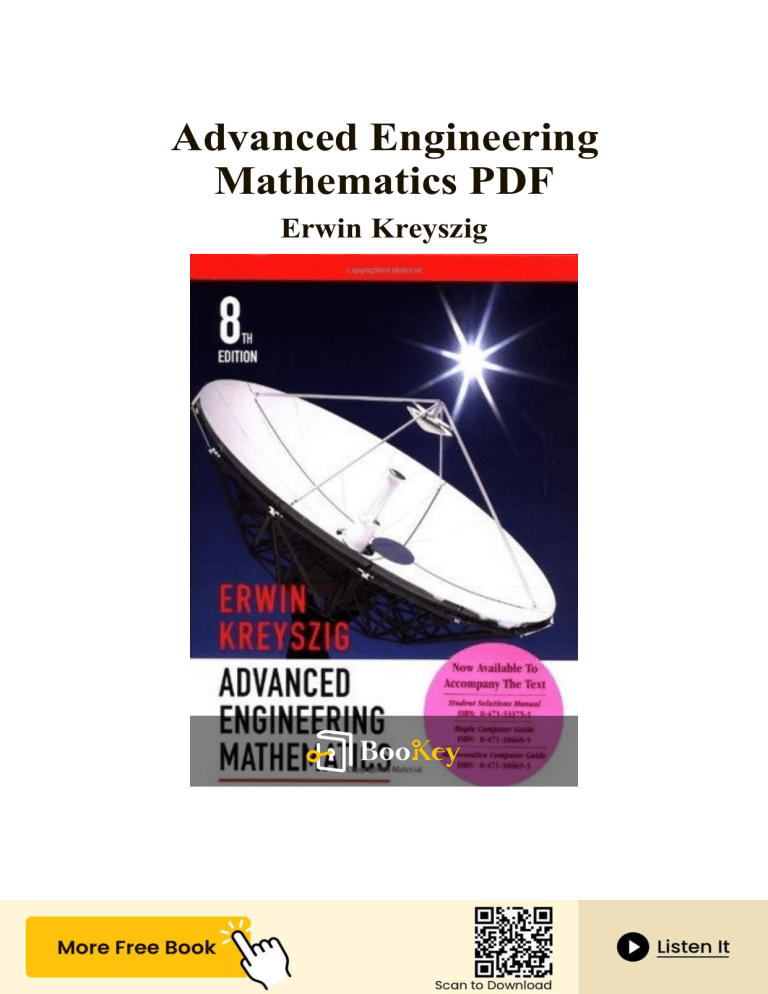 Advanced Engineering Mathematics by Erwin Kreyszig 8th Edition PDF