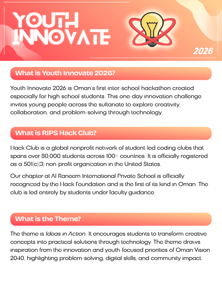Youth Innovate 2026: Oman's First High School Hackathon