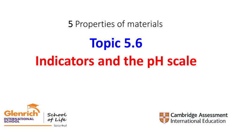 Indicators and the pH Scale - Chemistry Topic 5.6