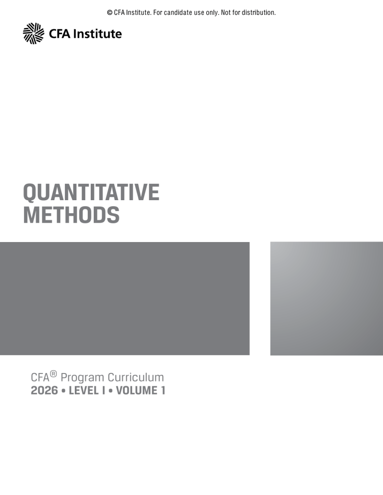 CFA Level I Quantitative Methods 2026 Curriculum