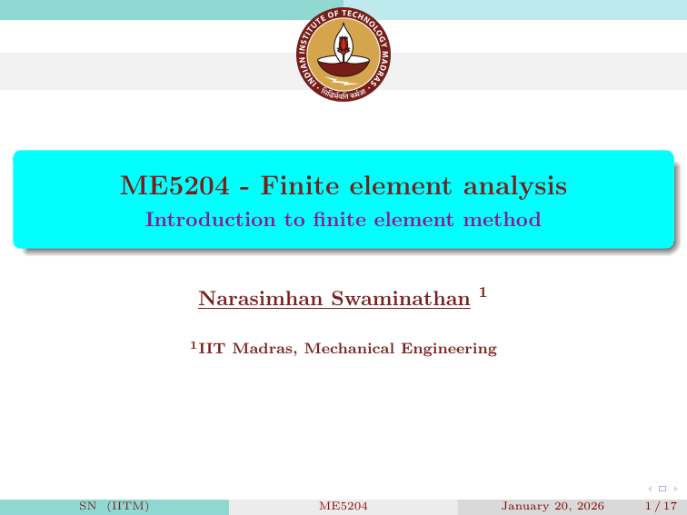 ME5204 Finite Element Analysis: Introduction to FEM