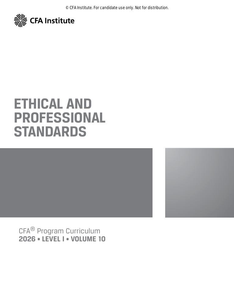 CFA Level I Ethical and Professional Standards Curriculum 2026
