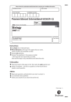 Pearson Edexcel IGCSE Biology Unit 1 Exam Paper