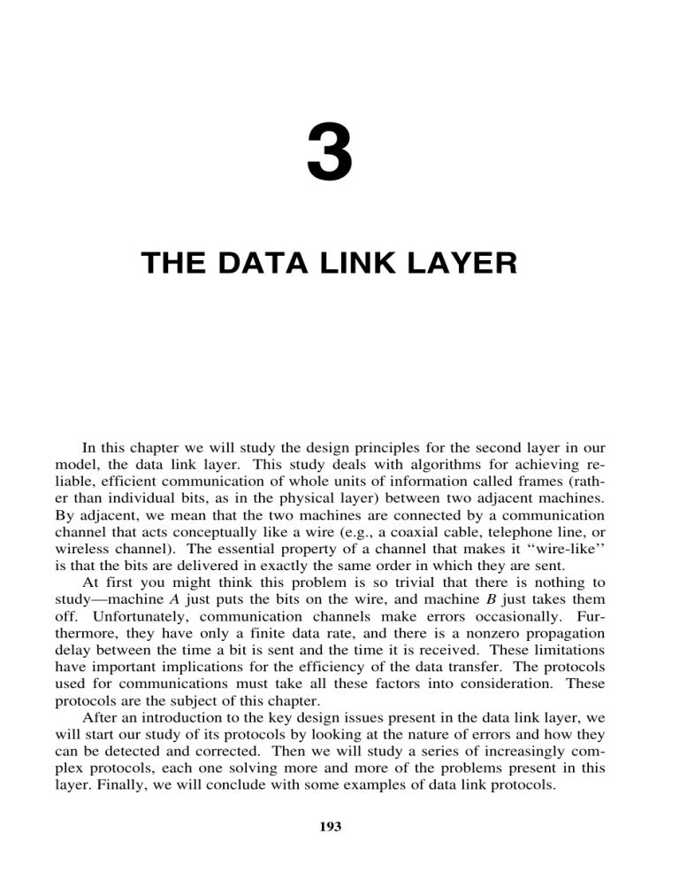 Chapter 3: The Data Link Layer - Computer Networking