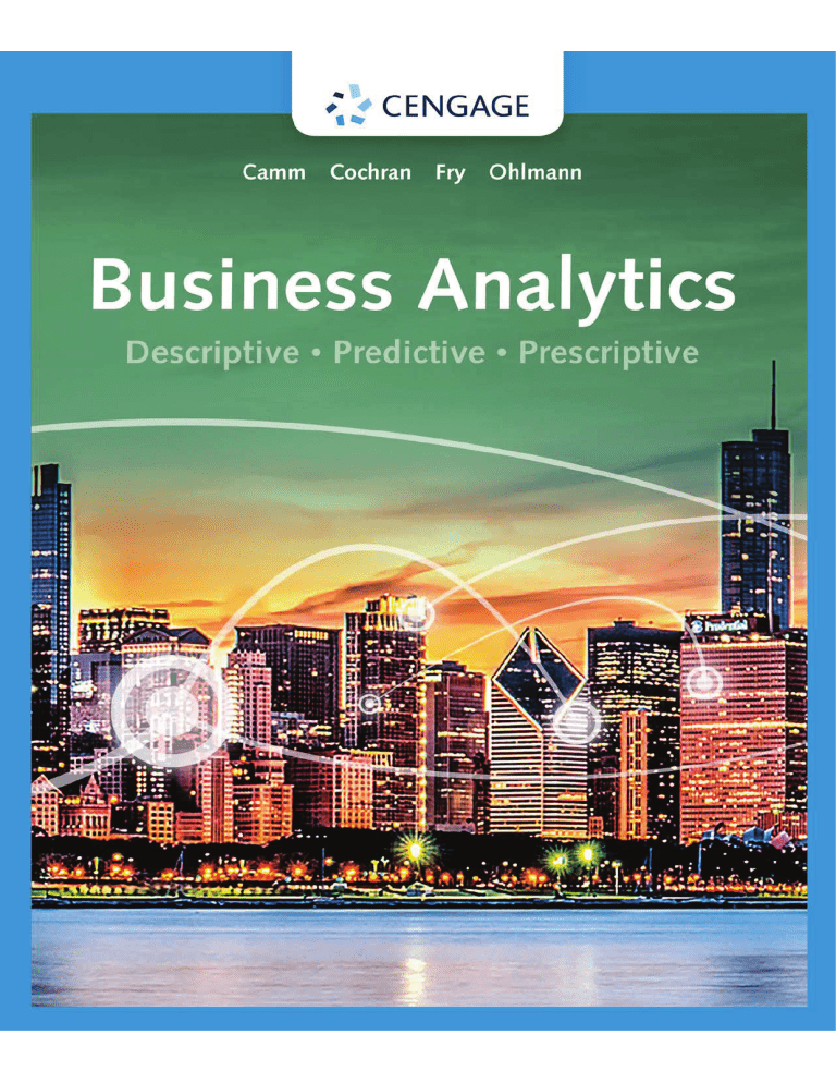 Business Analytics: Descriptive, Predictive, Prescriptive Textbook