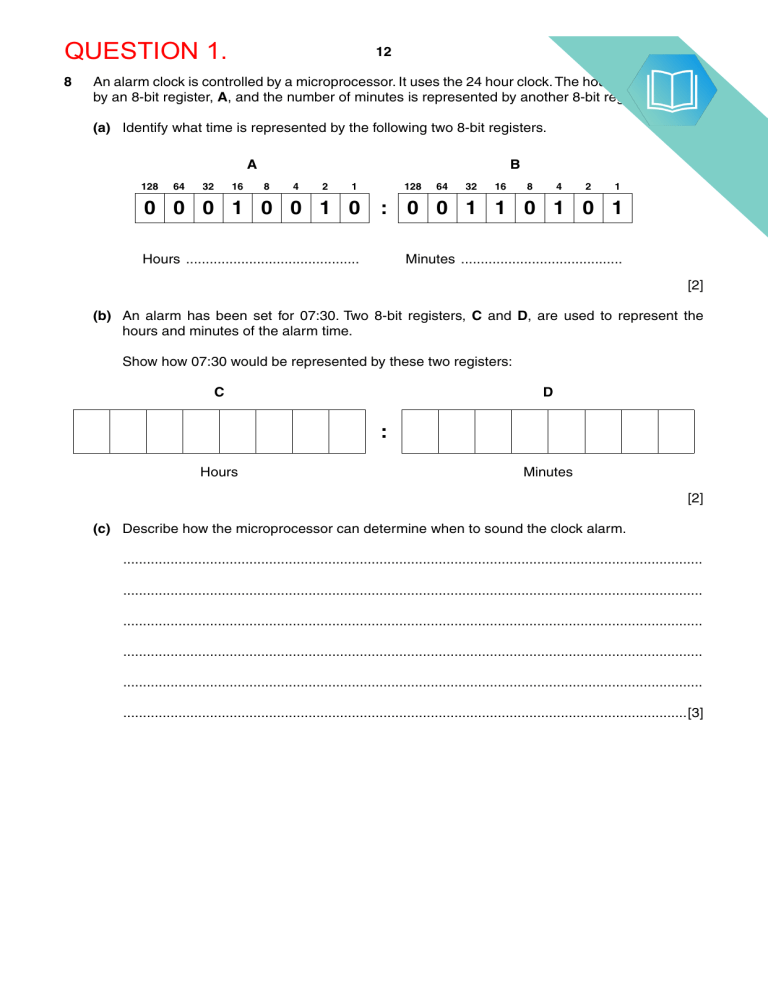 IGCSE Computer Science Past Paper: Alarm Clock Microprocessor Question