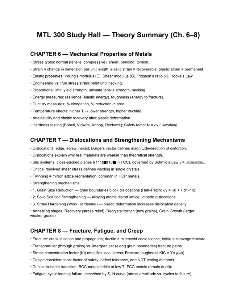 Sažetak studija MTL 300: Teorija poglavlja 6-8