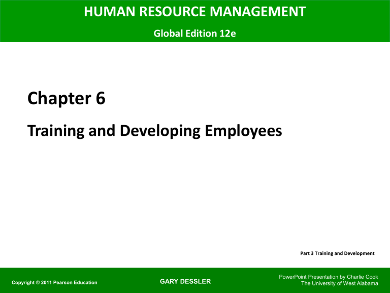 HRM Chapter 6: Training & Developing Employees