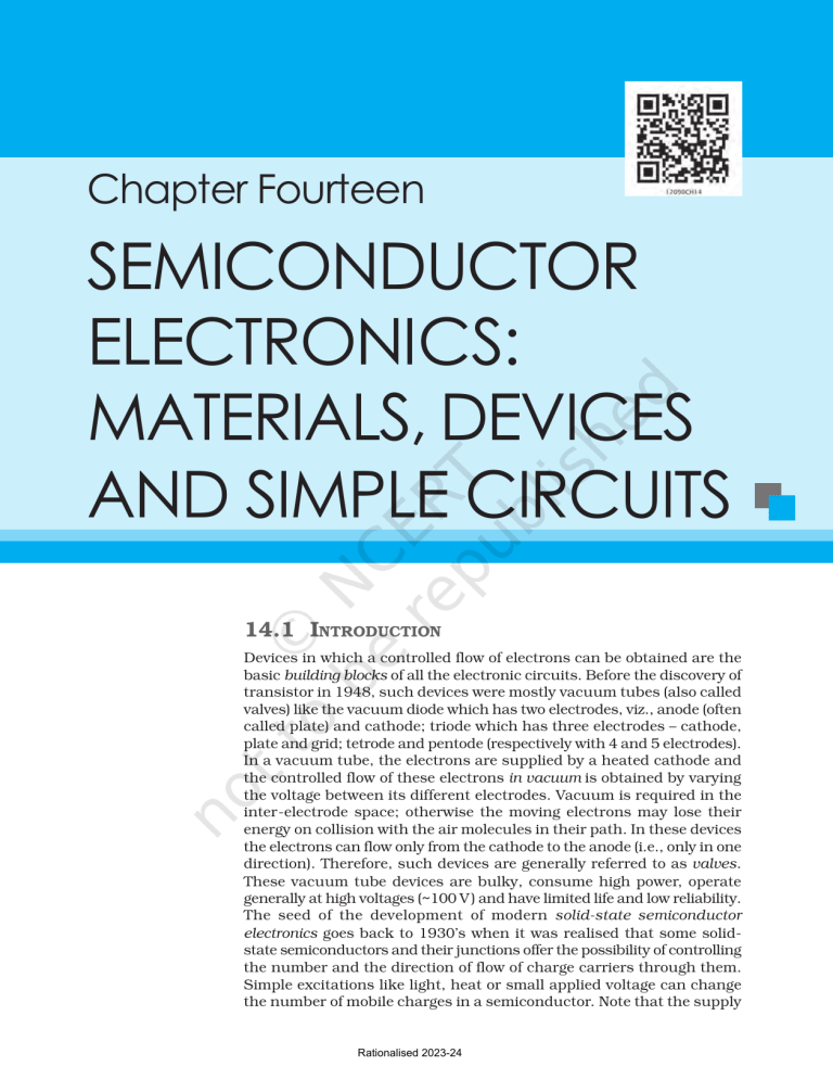 Semiconductor Electronics: Materials, Devices & Simple Circuits