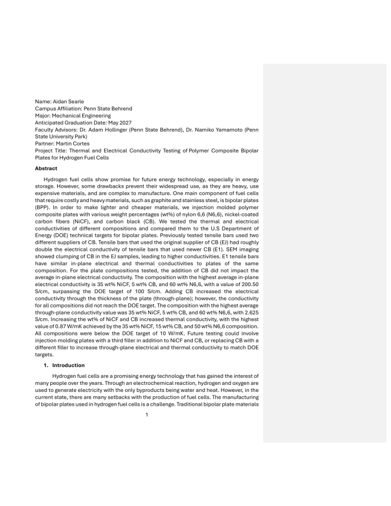 Thermal and Electrical Conductivity Testing of Polymer Composite ...