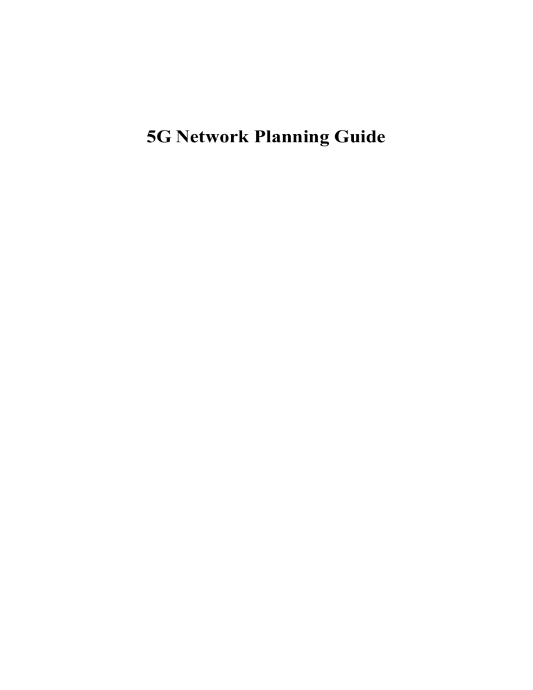 5G Network Planning Guide: Procedures, Spectrum, and RF Planning