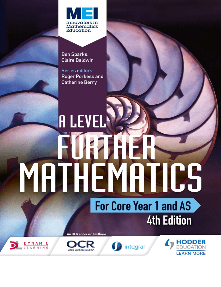 A Level Further Mathematics Core Year 1 AS 4th Edition Textbook