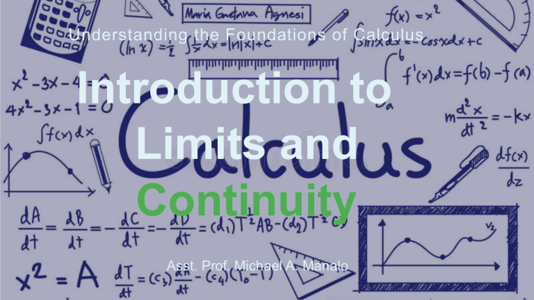 Foundations of Calculus: Limits and Continuity