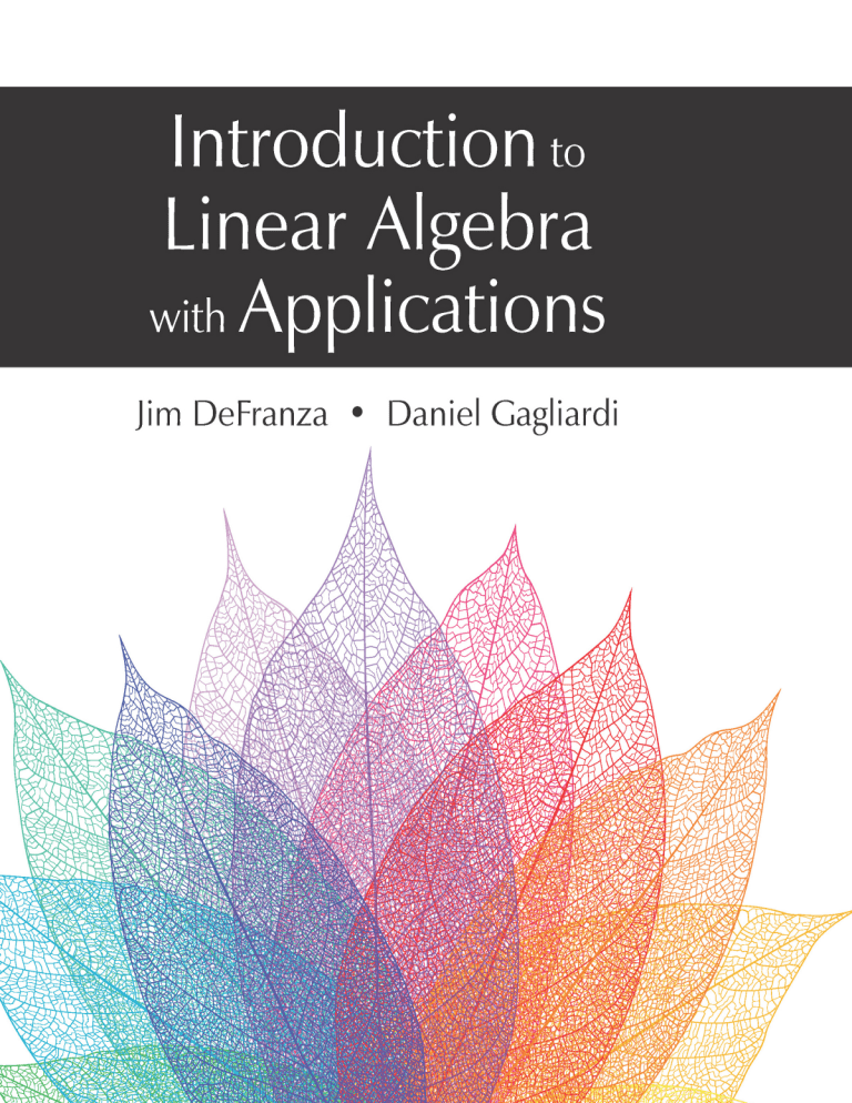Introduction to Linear Algebra with Applications Textbook