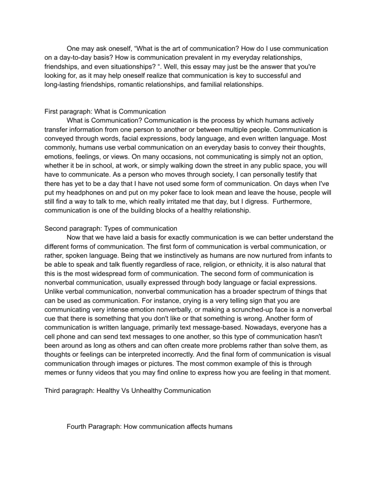 The Art of Communication: Types and Impact