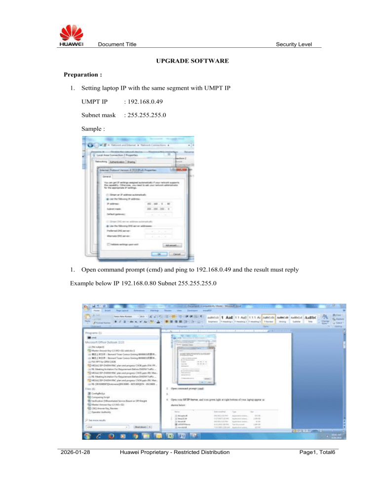 Huawei UMPT Software Upgrade Guide