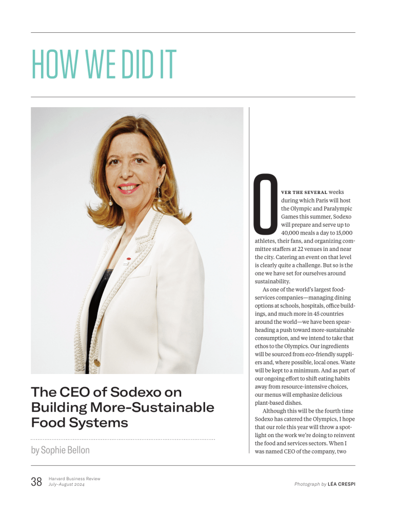 Sodexo CEO on Sustainable Food Systems for Paris Olympics