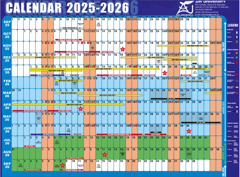 Air University Calendar 2025-2026