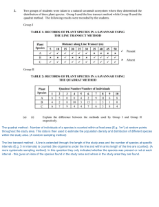 Ecology Exercise: Measuring Abundance & Random Sampling