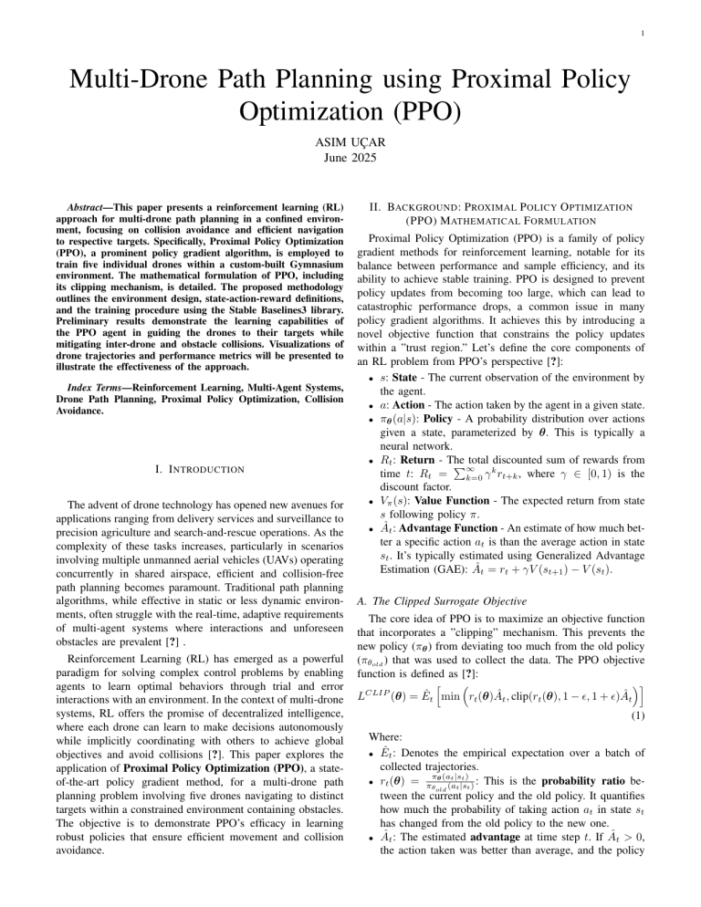 Multi-Drone Path Planning with PPO: RL Approach