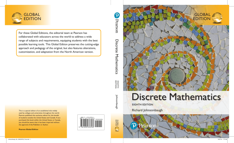 Discrete Mathematics 8th Edition Global Edition Textbook