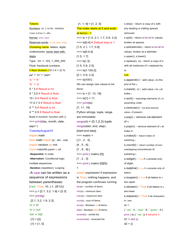 Python Programming Basics: Lists, Dictionaries, Strings