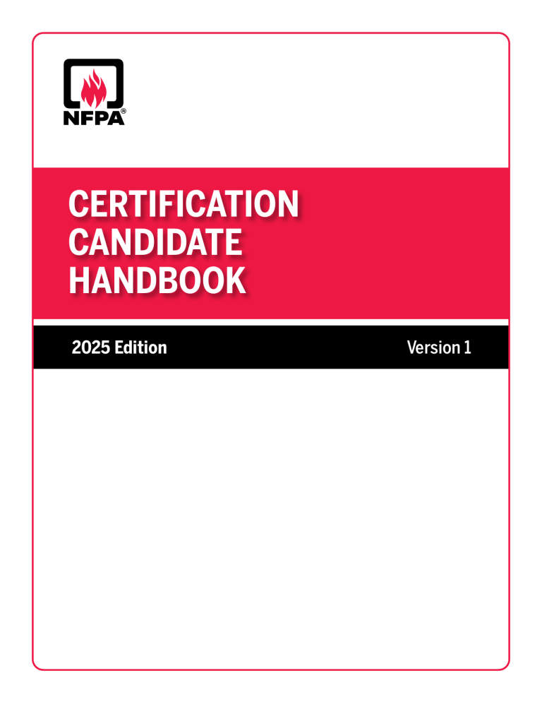 NFPA Certification Candidate Handbook 2025
