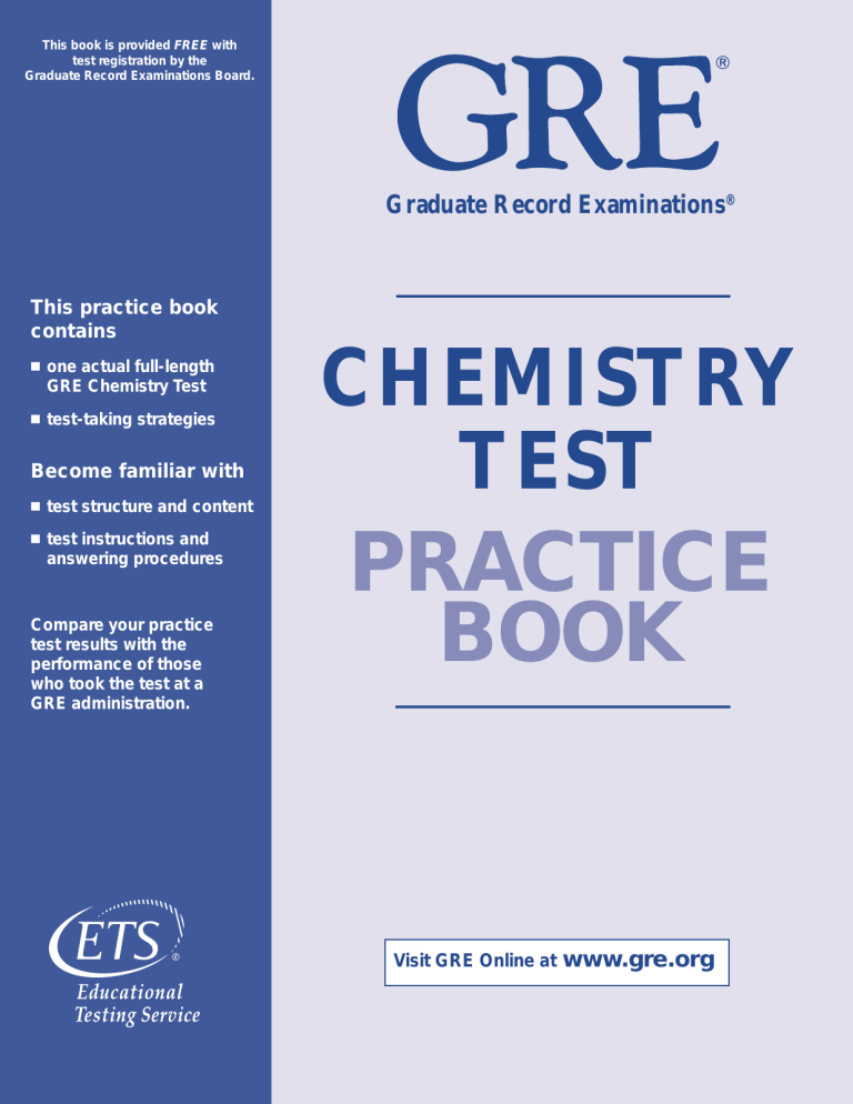 GRE Chemistry Test Practice Book | ETS