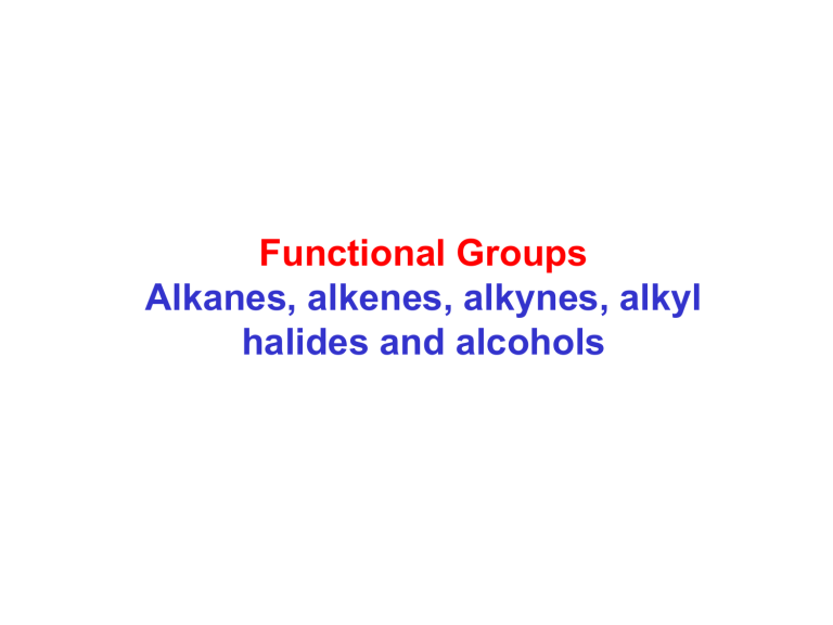 Functional Groups in Organic Chemistry: Alkanes, Alkenes, Alkynes ...