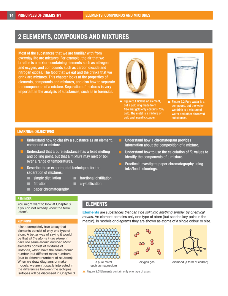 Principles of Chemistry: Elements, Compounds, Mixtures
