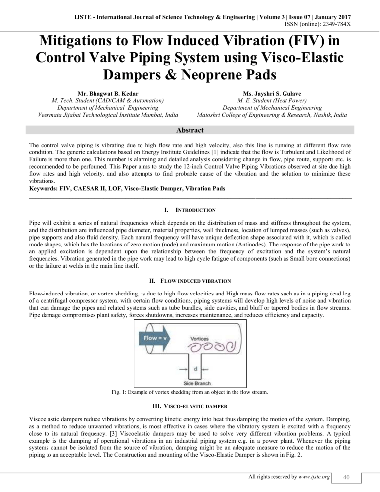 Mitigating Flow Induced Vibration in Control Valve Piping with Visco ...