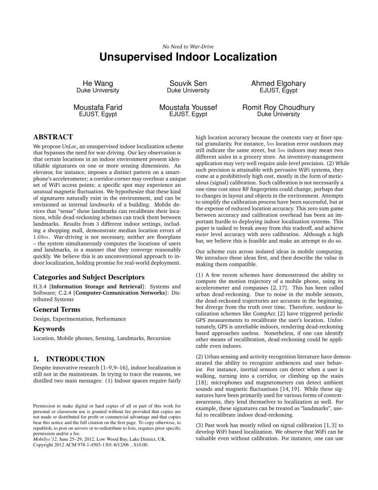 Unsupervised Indoor Localization: Calibration-Free Indoor Positioning
