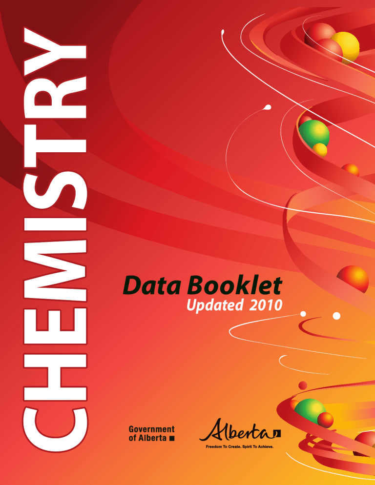 Chemistry Data Booklet 2010 - Alberta Education